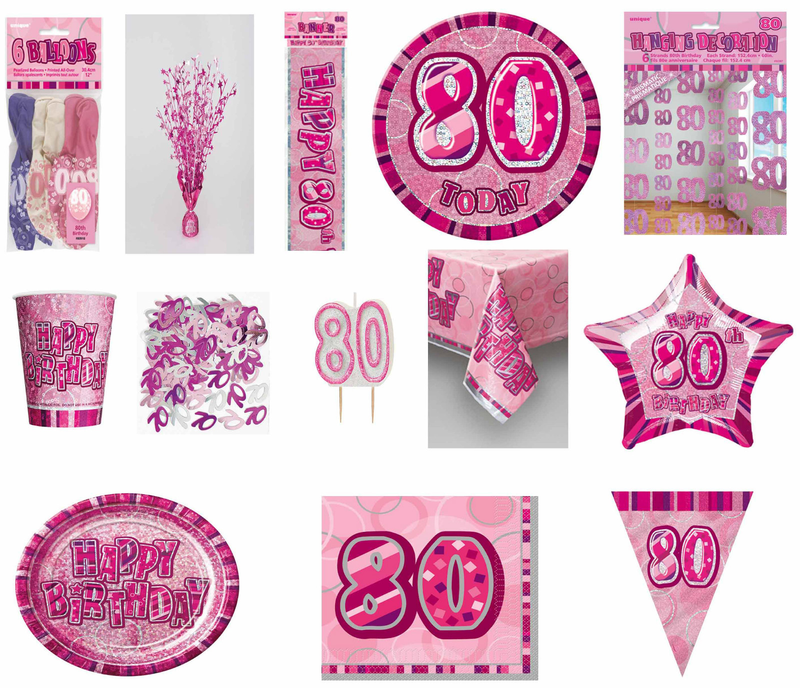 Pink Glitz Party Tableware Ages 13-100 Party Supplies Decorations ...