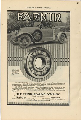 1920 Fafnir Bearing Co. Ad: ReVere Four Passenger Touring Car Pictured ...