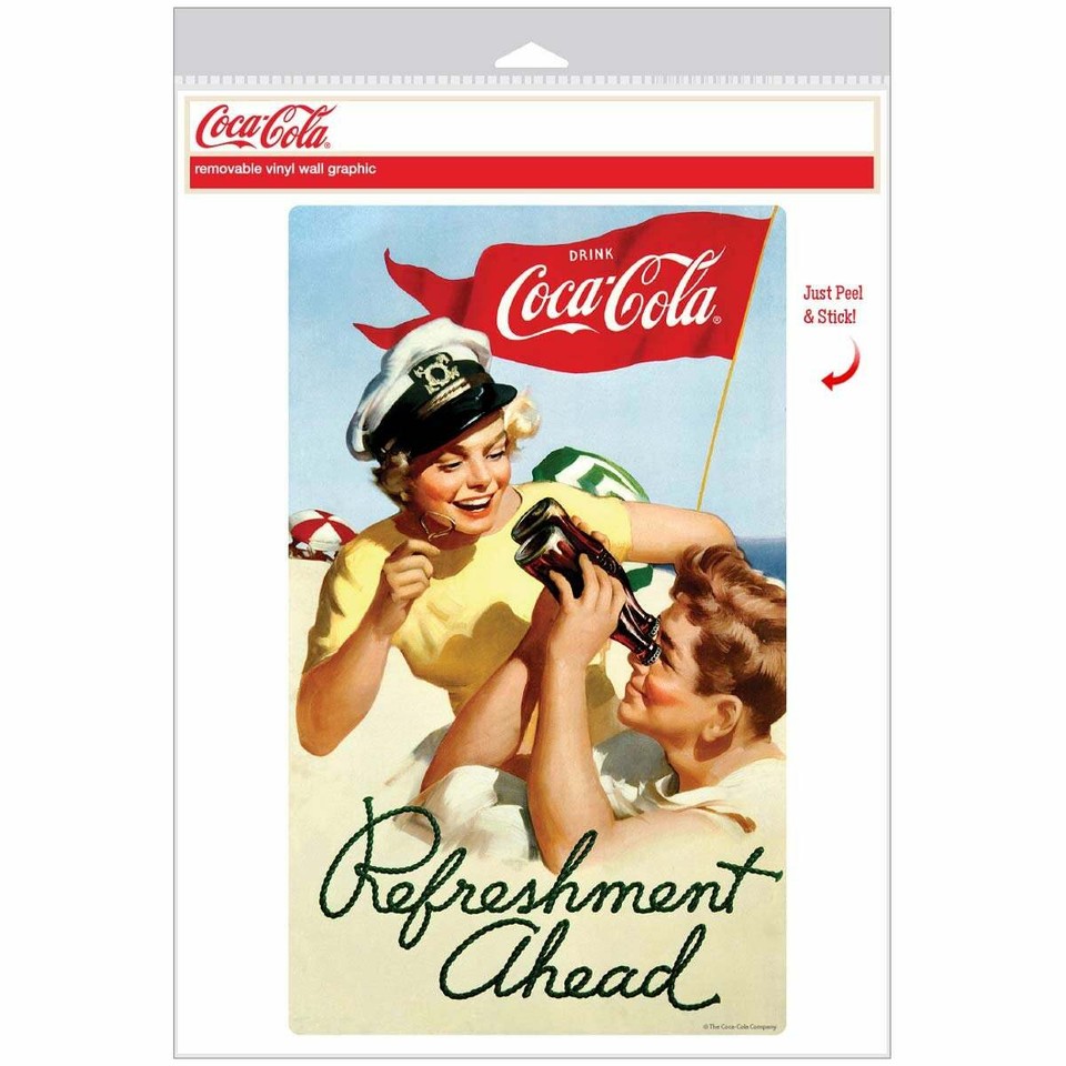 Coca-Cola Refreshment Ahead Wall Sticker Wall Art Decal 8 x 14 | eBay