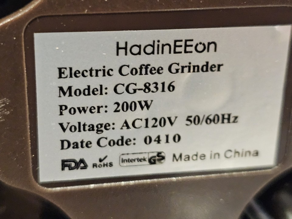 2x HadinEEon Electric Coffee Grinder Mill Model CG-8316 Push Button Lid ...