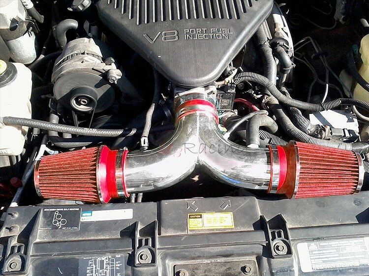 Dual Twin Air Intake Kit + RED FILTER 94-96 Chevy Impala SS Caprice 4 ...