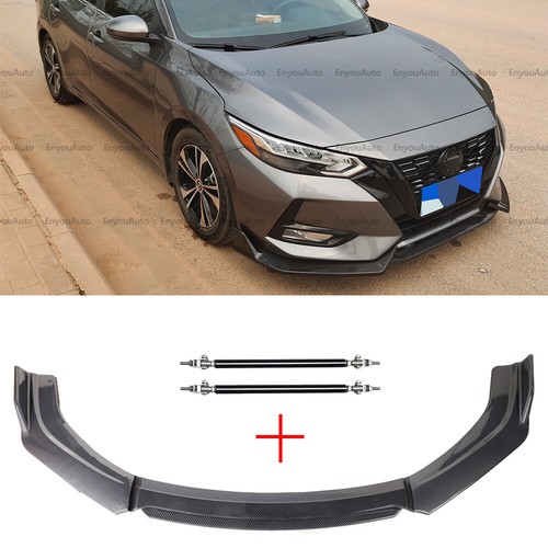 For Nissan Maxima Front Bumper Lip Spoiler Splitter + Strut Rods Carbon ...