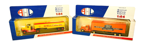 American Highway Legends Ford Semi and Shell Mack Tanker - Boxed 1/64 ...