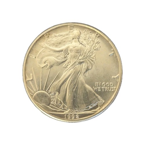 USA 1992 Walking Liberty / Eagle 1 OZ Fine Silver One-Dollar Coin | eBay