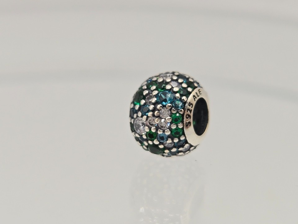 Authentic Pandora GREEN Ocean Mosaic Pave Beads Charm | eBay