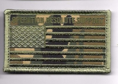 OPERATION RESOLUTE SUPPORT OD CAMO ORS 2 X 3 EMBROIDERED PATCH WITH ...