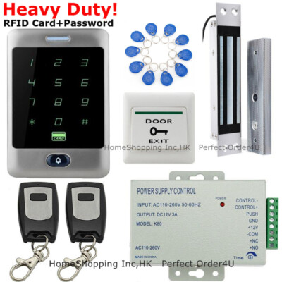 Waterproof RFID Card Door Access Control + Inset Magnetic Lock+2 Remote ...