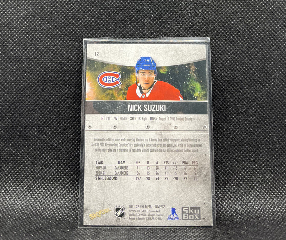 Nick Suzuki Spectrum 2021-22 NHL Metal Universe Skybox Hockey #12 RARE ...
