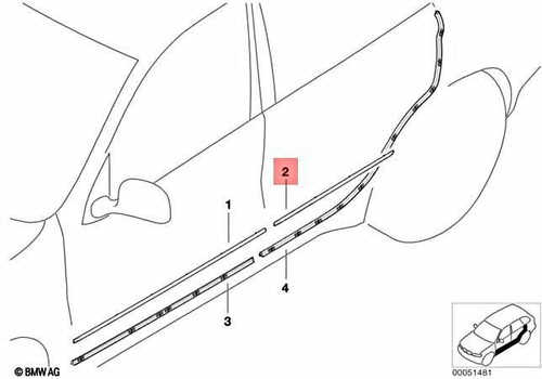 Genuine BMW E53 SUV Door Molding Left Rear OEM 51138402653 | eBay