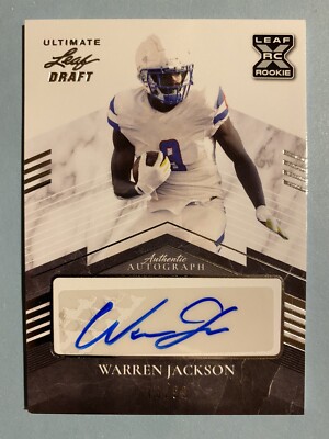 2021 Leaf Ultimate Draft Warren Jackson Auto /99 Silver XRC LA Rams CSU ...