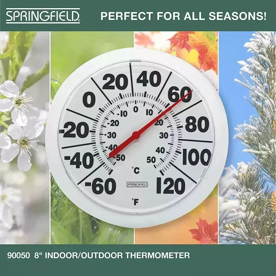 Springfield Indoor Outdoor Big and Bold Dial Thermometer, Wireless ...
