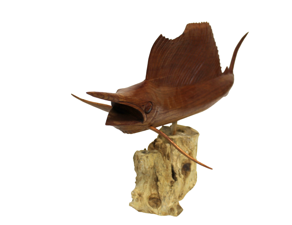 Sailfish Beautiful Handmade Wood Sculpture Statue Ocean Mount Carving ...