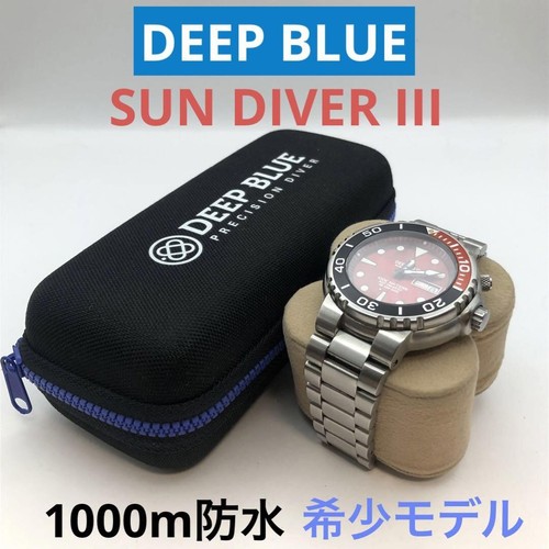 Deep Blue Precision Diver Sun Diver III Automatic Watch Red Dial 1000m ...