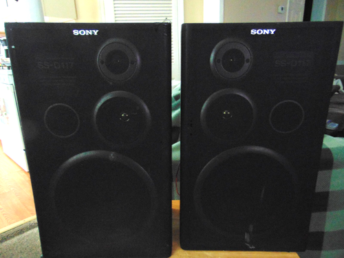 SONY SPEAKERS MODEL SS-D117 SET OF 2 BLACK VERY GOOD CONDITION SEE ...