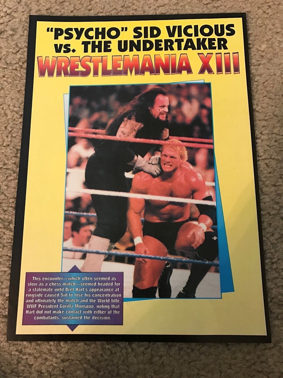 Vintage WWF WRESTLEMANIA XIII 13 Pinup Photo UNDERTAKER SYCHO SID ...