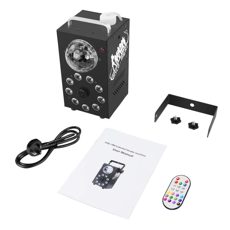 700W Smoke Fog Machine Remote 9 LED Stage Effect Lighting DJ Disco ...