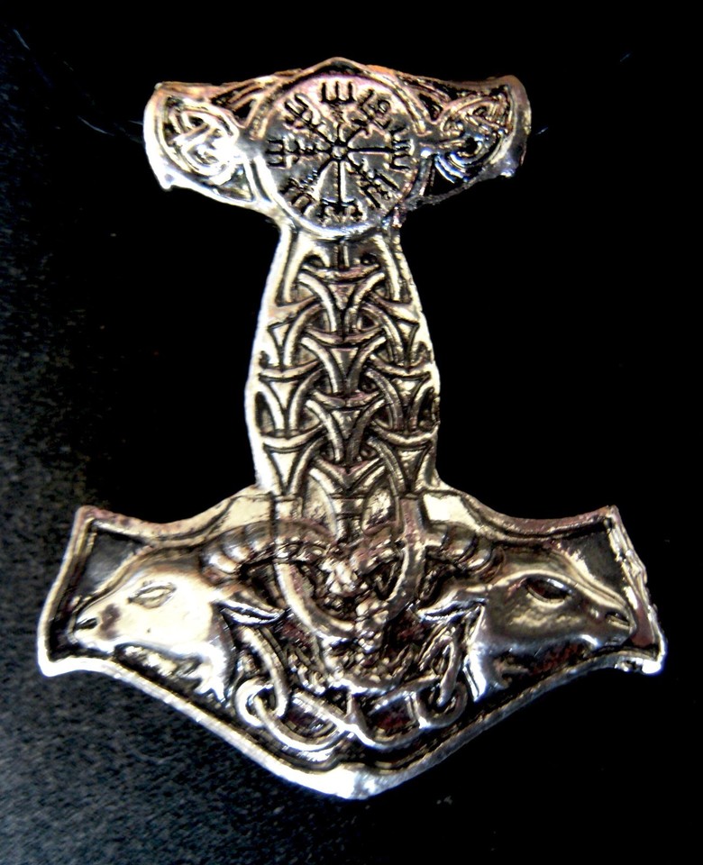 Wolf Eagle Fox Triquetra Goat Mjolnir Pendant Celtic Runes Norse Viking ...