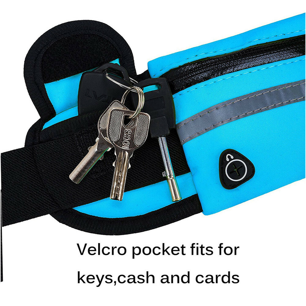 Mens Women Outdoor Stretch Sports Belt Pockets Workout GYM Mobile Phone ...