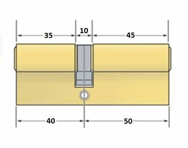 40/50 (35/10/45) Anti Snap Euro Cylinder Door Lock - High Security 6 ...