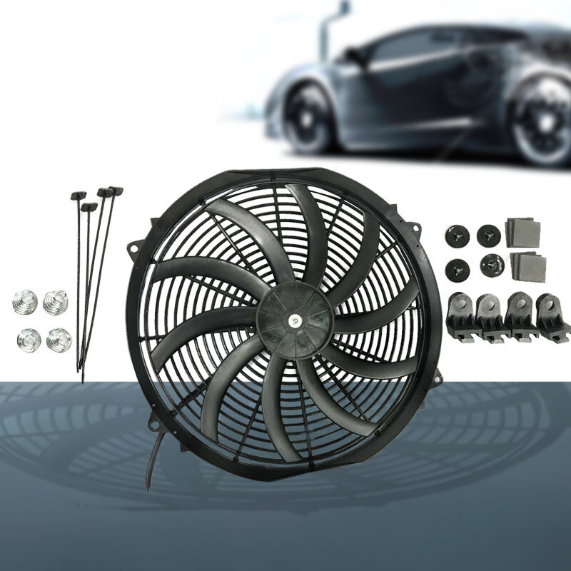 16" INCH SLIM ELECTRIC RADIATOR FAN PUSHER PULLER 120W HIGH POWER MOTOR ...