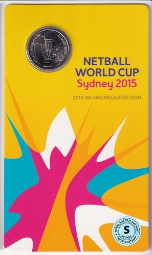 AUSTRALIAN: 2015 20 CENT NETBALL WORLD CUP S SYDNEY COUNTERSTAMP COIN # ...