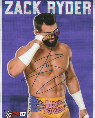 ZACK RYDER SIGNED AUTO'D 8X10 PHOTO WWE ECW WRESTLING REVOLUTION IC TAG ...