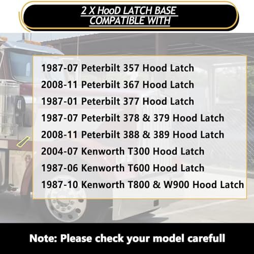 2 Pack For Peterbilt Kenworth Hood Latch Base Compatible With Peterbilt ...