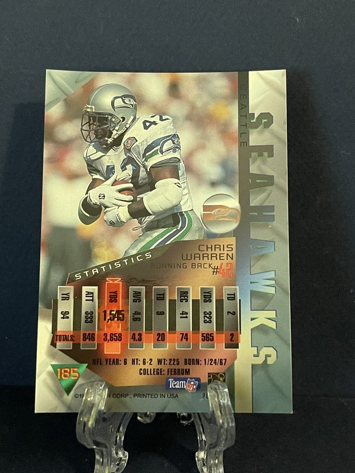 1995 Metal Football Card #185 Chris Warren Seattle Seahawks | eBay