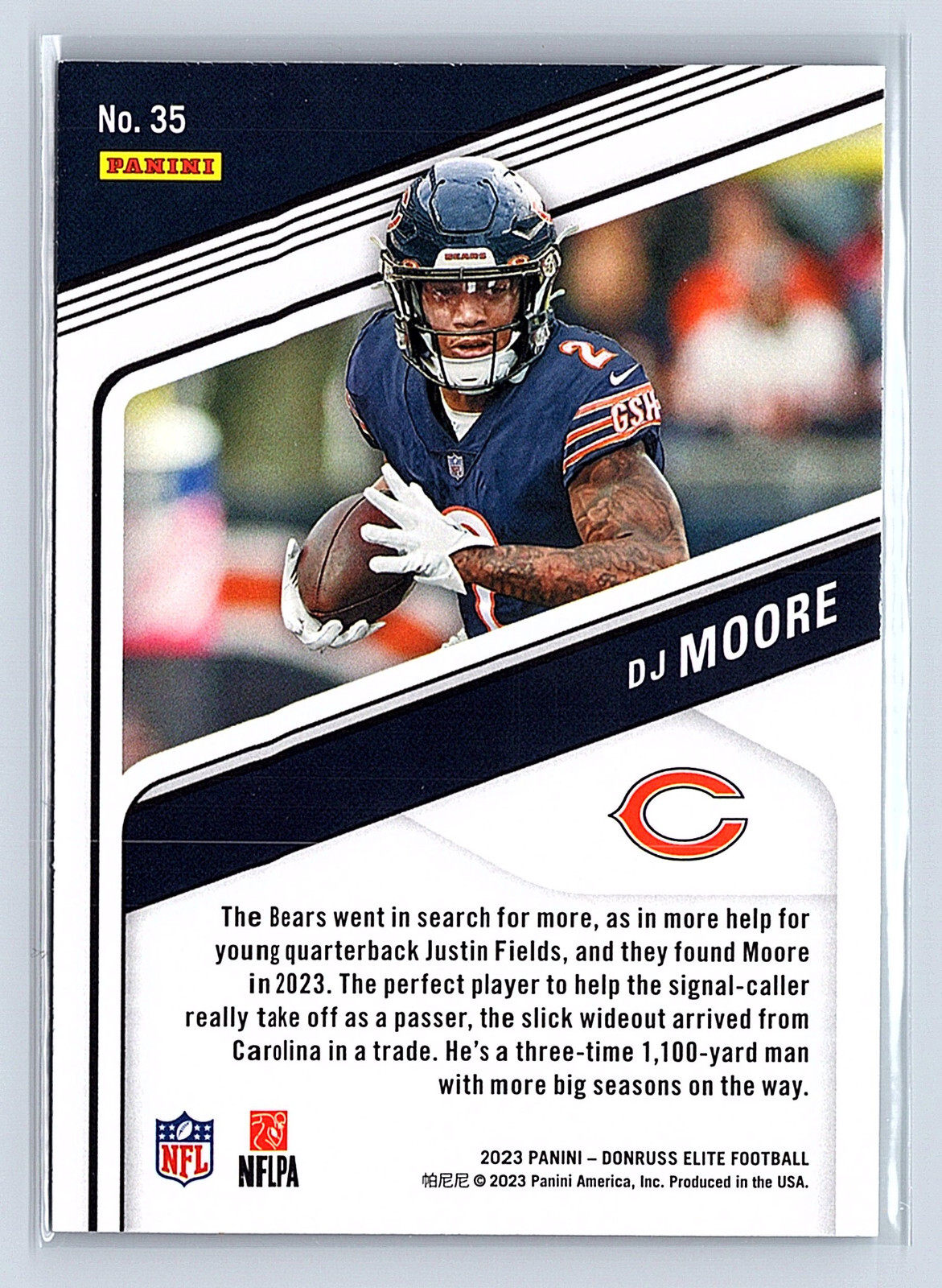2023 Panini Donruss Elite DJ MOORE CHICAGO BEARS CARD #35 | eBay