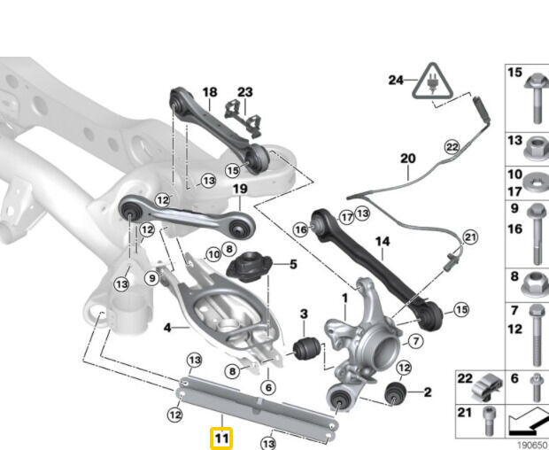 NEW GENUINE BMW E81 E87 R88 E90 E91 E84 R92 R93 REAR TRAILING ARM ...