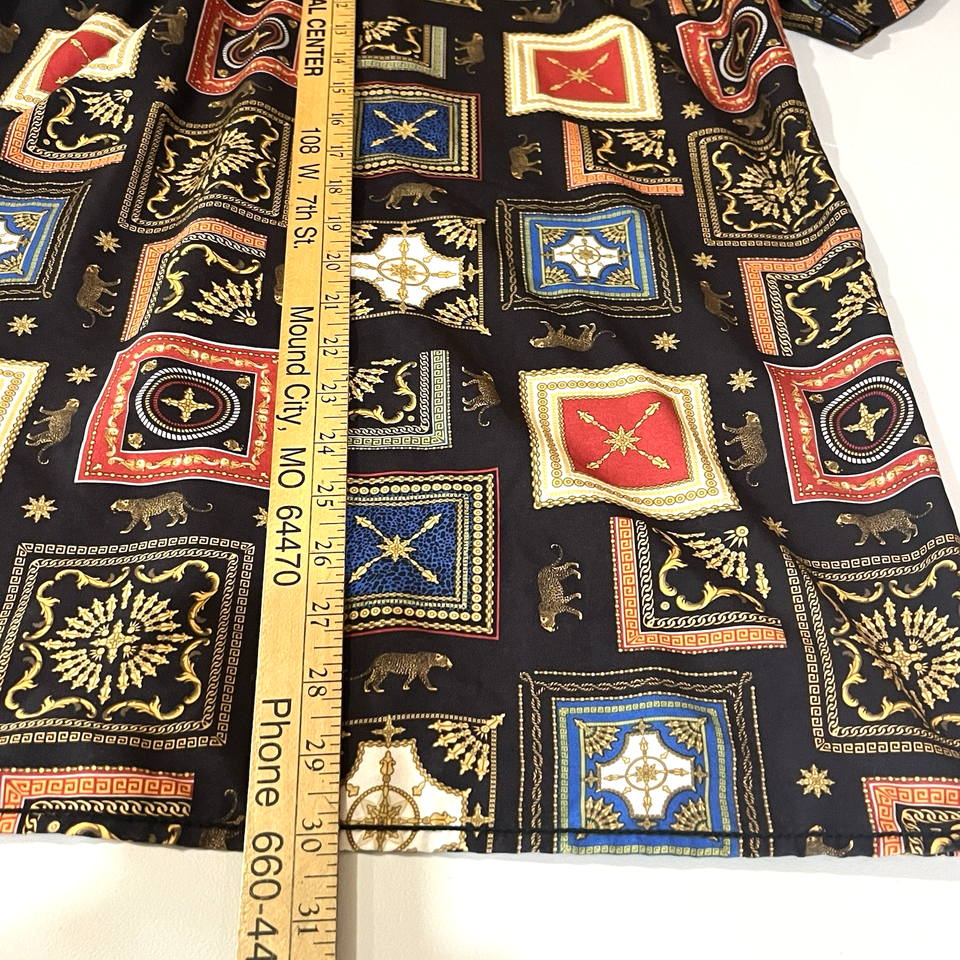 Surf Society Swimwear Gold Emblem Leopard Summer Button Up Short Sleeve ...