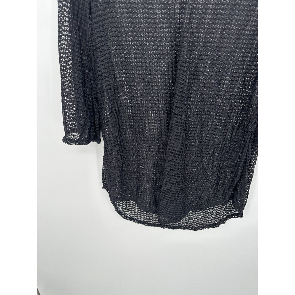 Jordan Taylor Sheer Black Tunic Swim Cover-Up V-Neck Bell Sleeve Size S ...