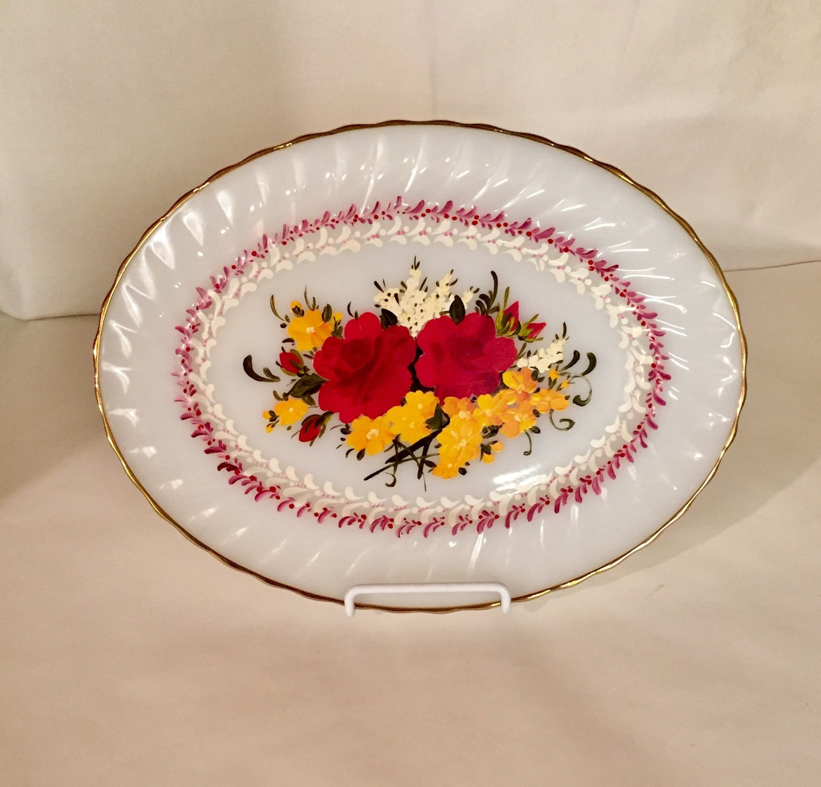 Fire King Shell 13" Hand Painted Platter | eBay