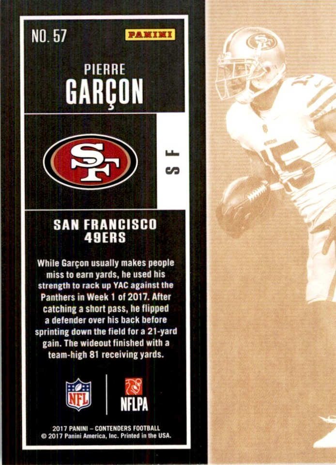 2017 Panini Contenders. Pierre Garcon (101) Football Cards. #57 | eBay