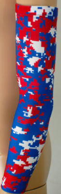 Royal Blue Red White Sports Arm Sleeve Digital Camo Baseball Basketball ...
