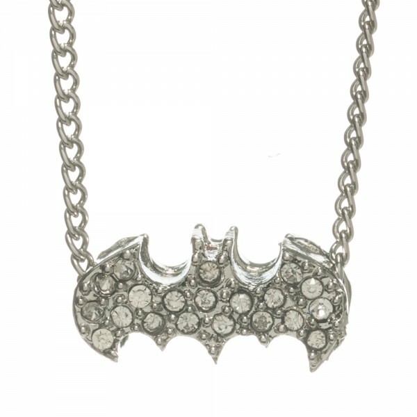 BATMAN LOGO COSTUME STONE RHINESTONE CHARM CHAIN BLING NECKLACE PENDANT ...
