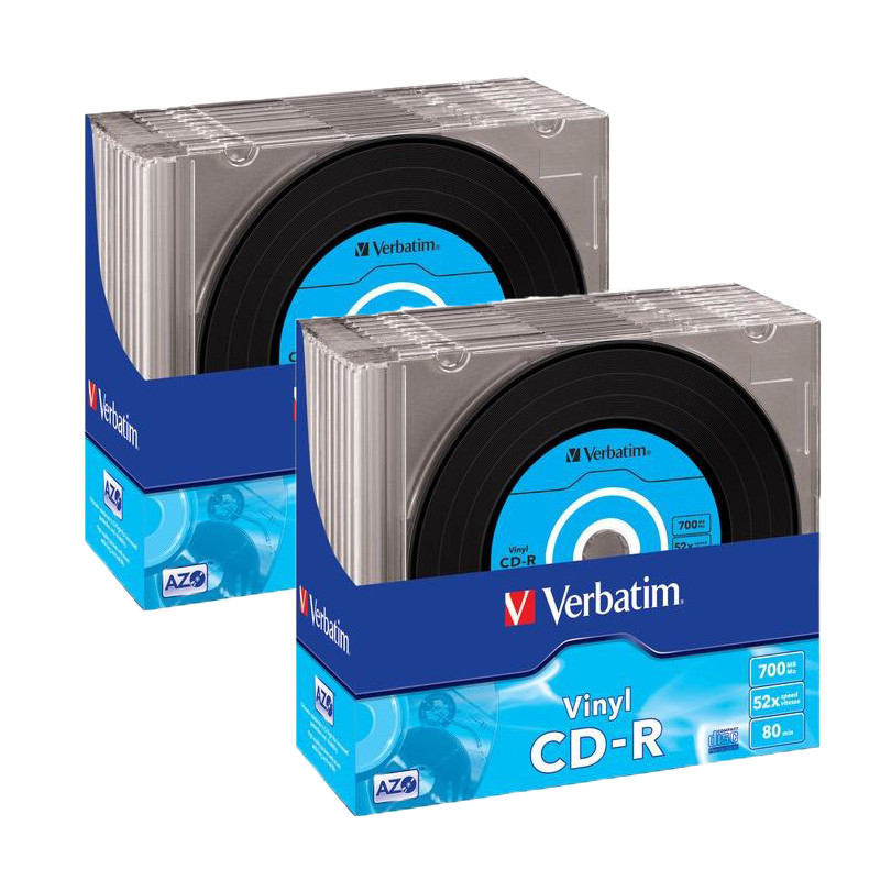20 Genuine Verbatim vinyl CD-R 52x 700MB 80mins Blank CD Discs in ...