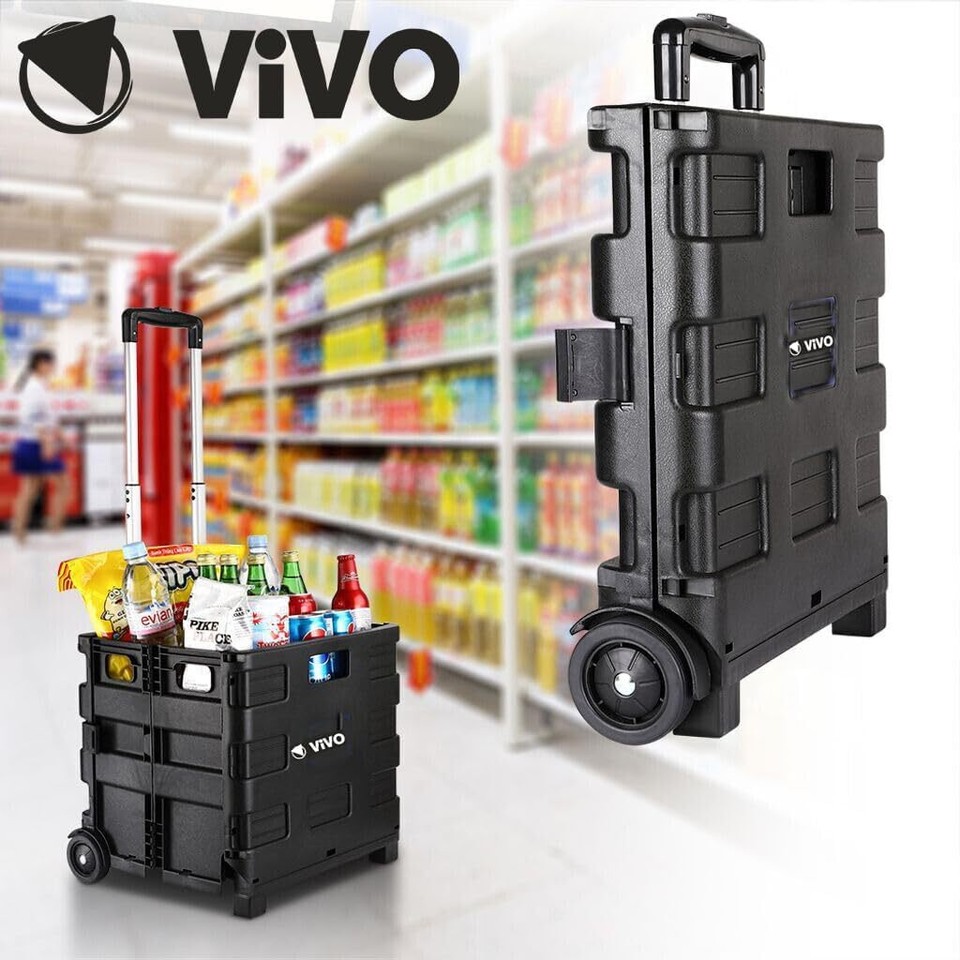 25Kg Multipurpose Foldable Shopping Trolley Cart Handle Wheel Camping ...