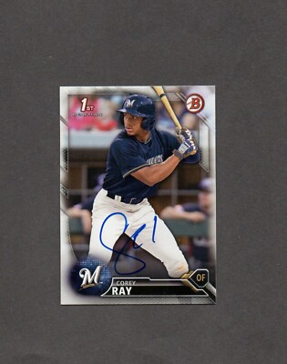 Corey Ray Signed Autographed 2016 Bowman Draft #100 RC Rookie | eBay