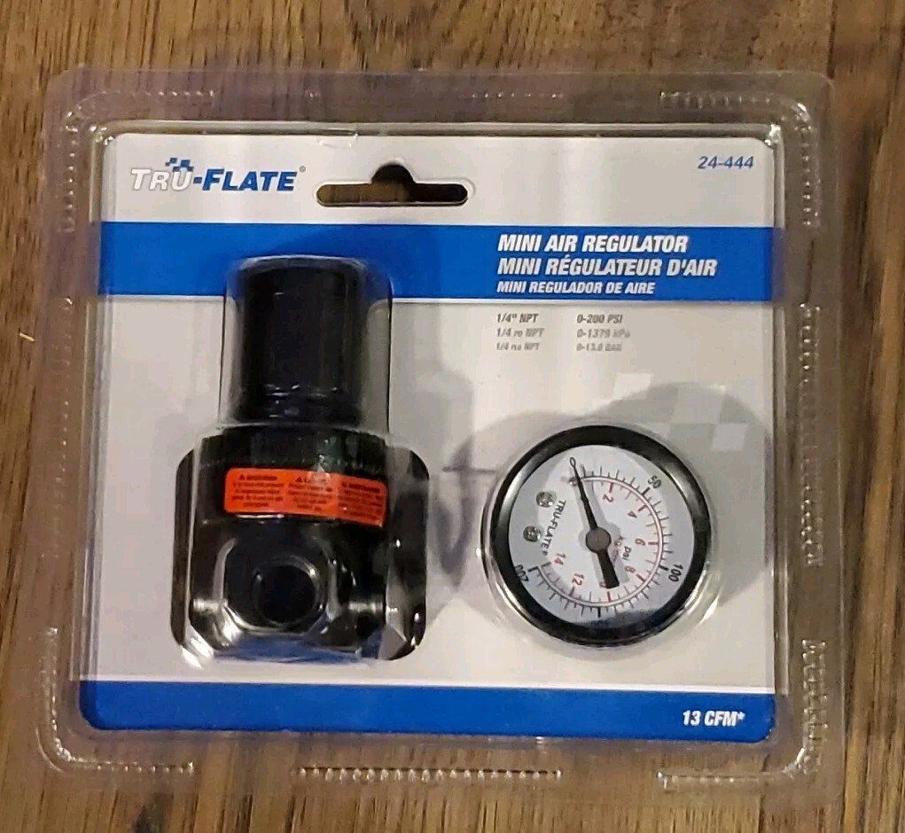 Brand New Tru-Flate Mini Air Pressure Regulator 1/4" NPT 0-200 PSI Item ...