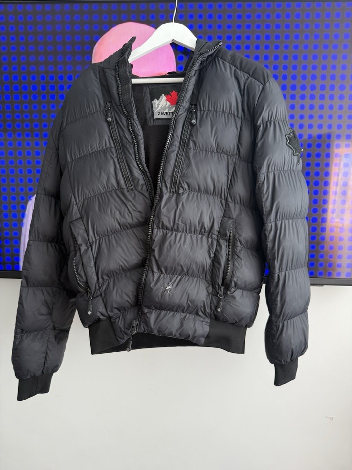 Mens ZAVETTI Canada Puffer Jacket Size Medium Slight Damage In Black ...