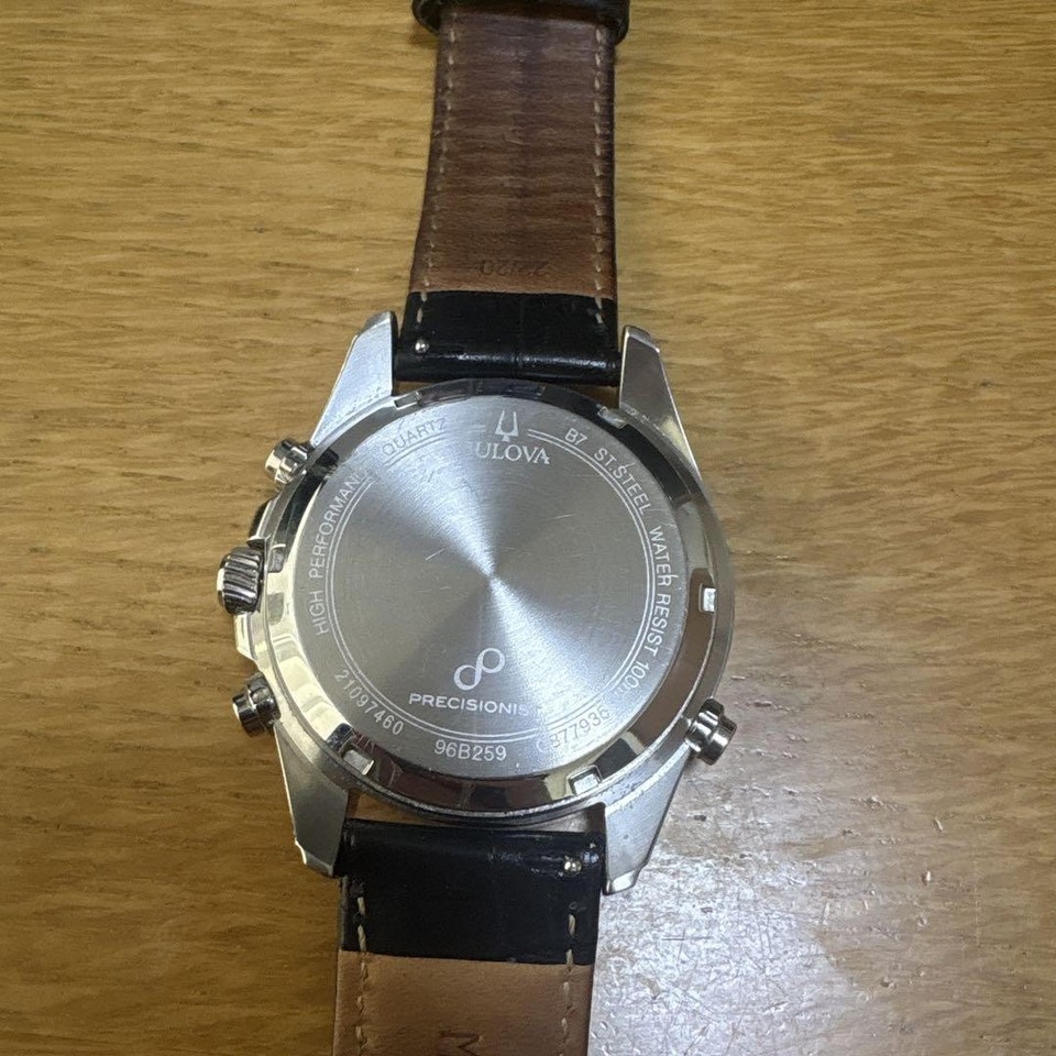 BULOVA Precisionist 96B259 Chronograph Quartz Watch 262kHz Sweep ...