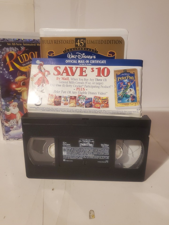 Rudolph the Red-Nosed Reindeer The Movie VHS 1998 + Peter Pan 45th ...