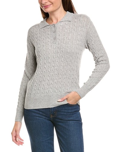 Kier + J Cable Knit Wool & Cashmere-Blend Polo Sweater Women's | eBay