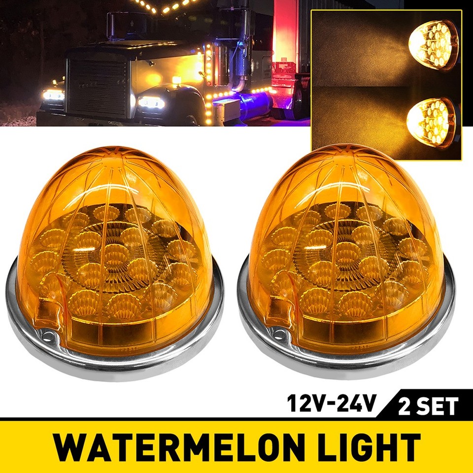 LED Watermelon Light Indicator Side Marker Clearance Lamp Truck Trailer ...