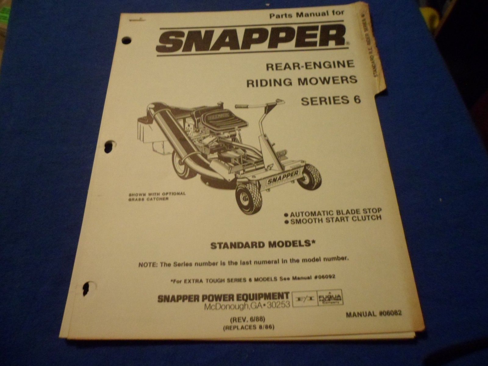 (DRAWER 22) Snapper Rear Engine Riding Mowers Series 6 Parts Manual ...