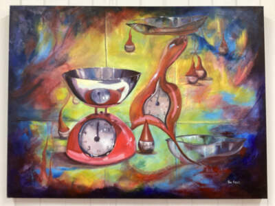 Original Painting "Weighing Time" on Stretched Canvas 101.5 X 75.5 cm ...