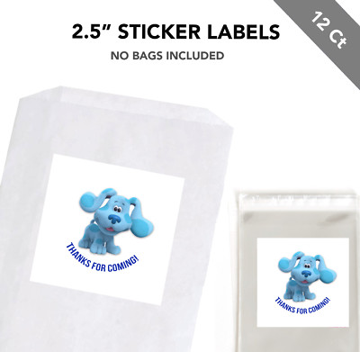 12 ct Blue's Clues 2.5" Sticker Label for Bag Treat Box Birthday Party ...