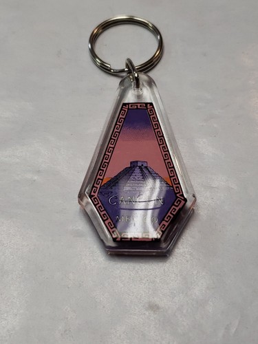 Cancun Mexico Keychain Mexican Mayan Ruin Pyramid Souvenir Plastic ...
