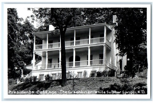 c1950's President Cottage Greenbrier White Sulphur Sprins WV RPPC Photo ...